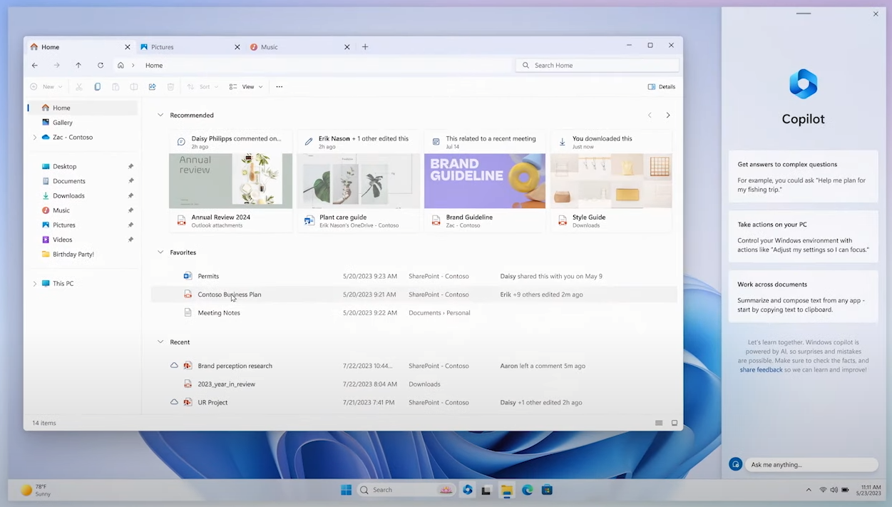 El Explorador de archivos de Windows 11 será renovado #MSBuild