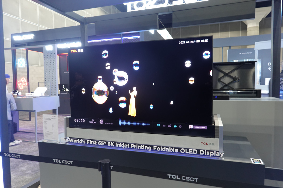 TCL CSoT muestra prototipos OLED plegables y enrollables impresos por inyección de tinta